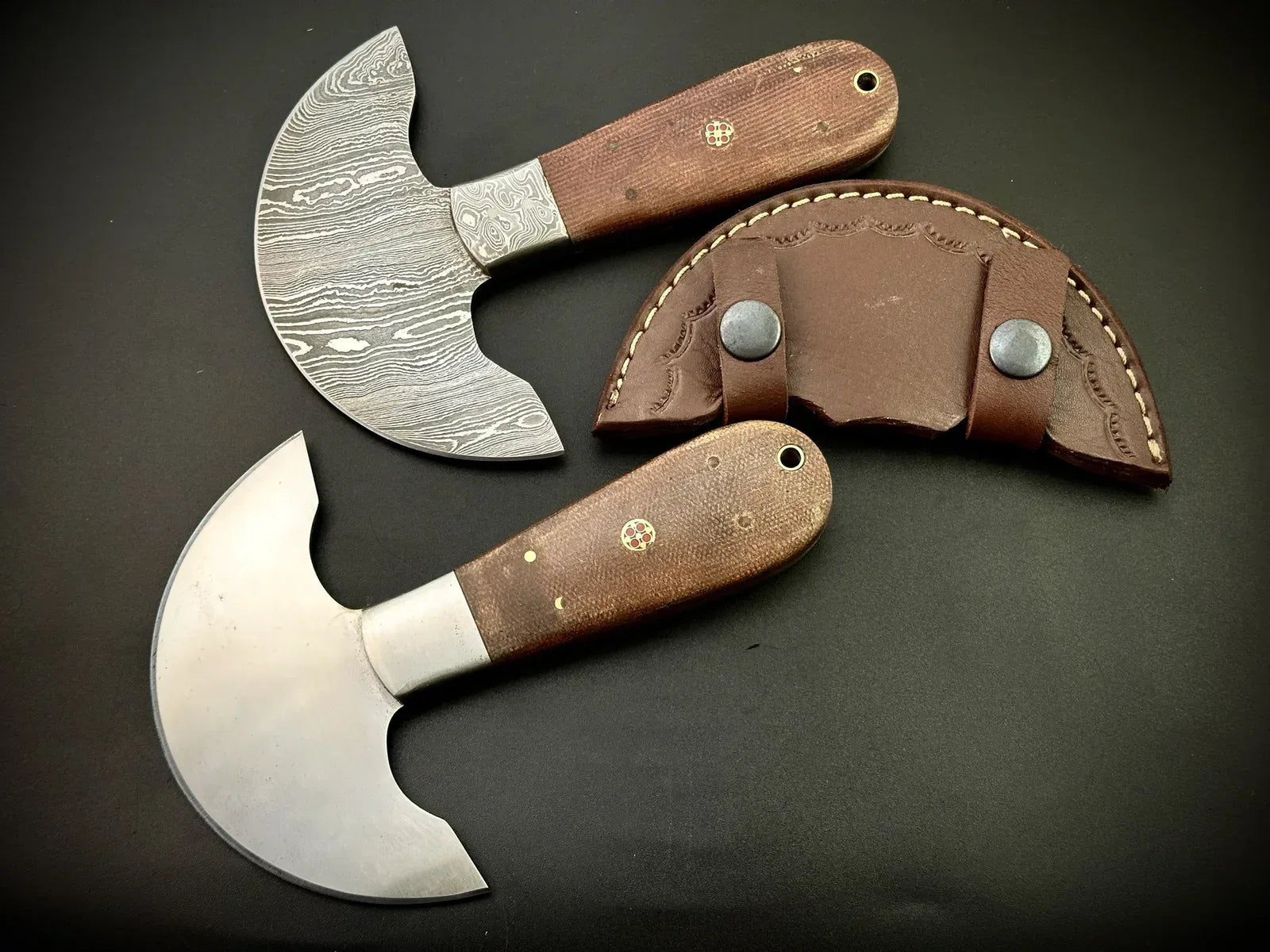 Damascus Steel Leather Cutter With Leather Sheath – QD1 – Jayger