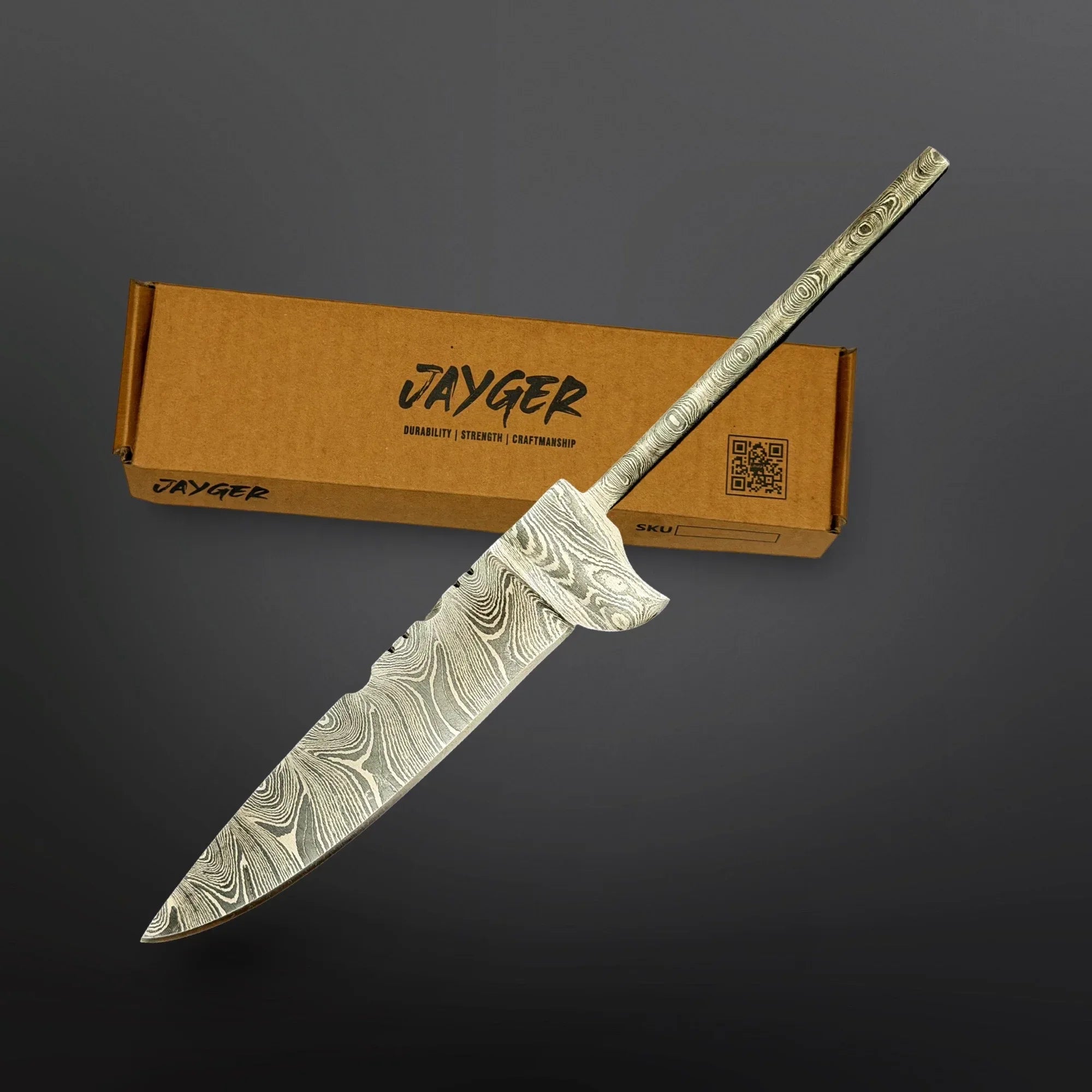 Bavarian Integral Damascus Blade Blank – One-Piece Hand-Forged – Jayger