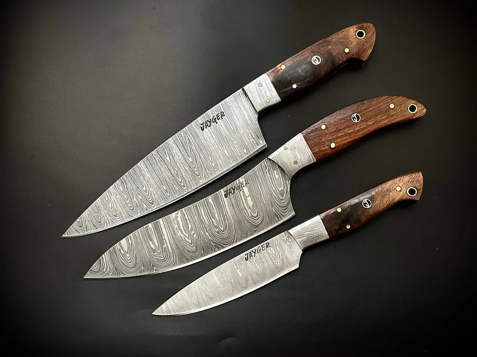 Hand Forged Damascus Steel Kitchen Knife / Chef Set – Jayger