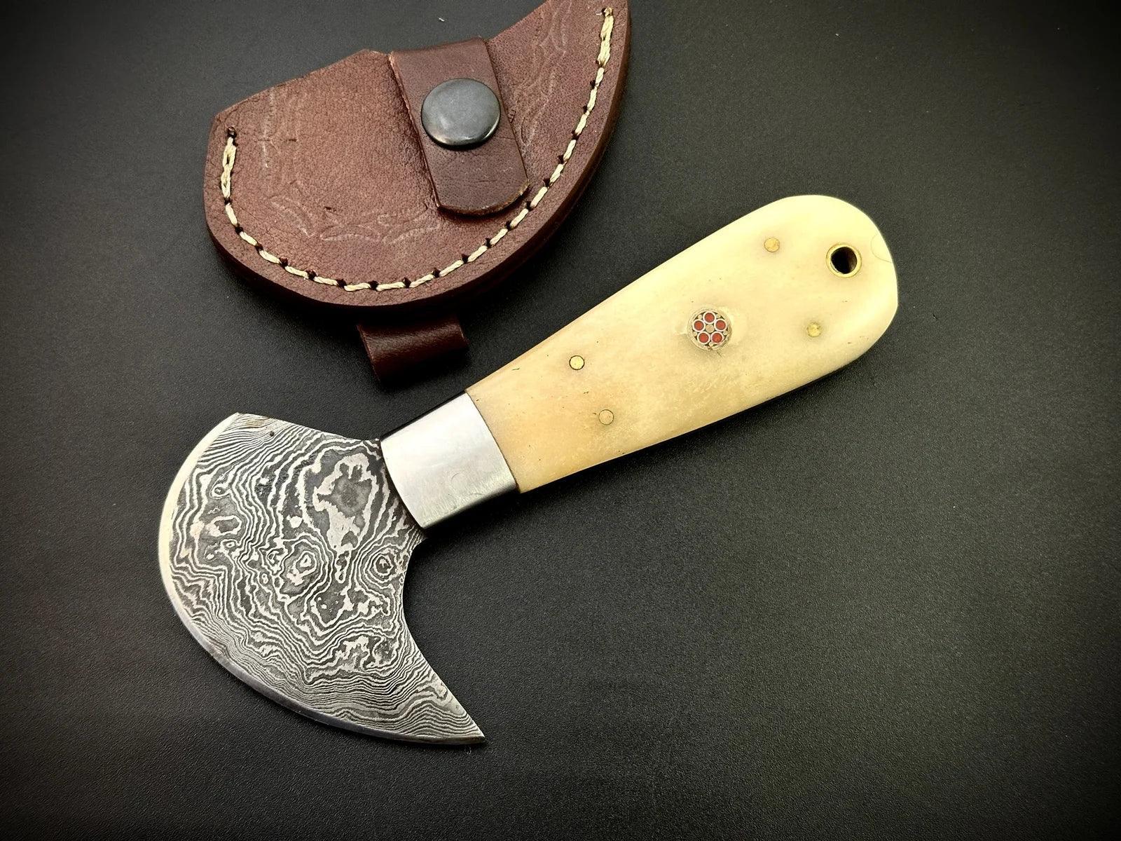 Handmade Damascus Steel Leather Knife / Leather Cutter – Jayger
